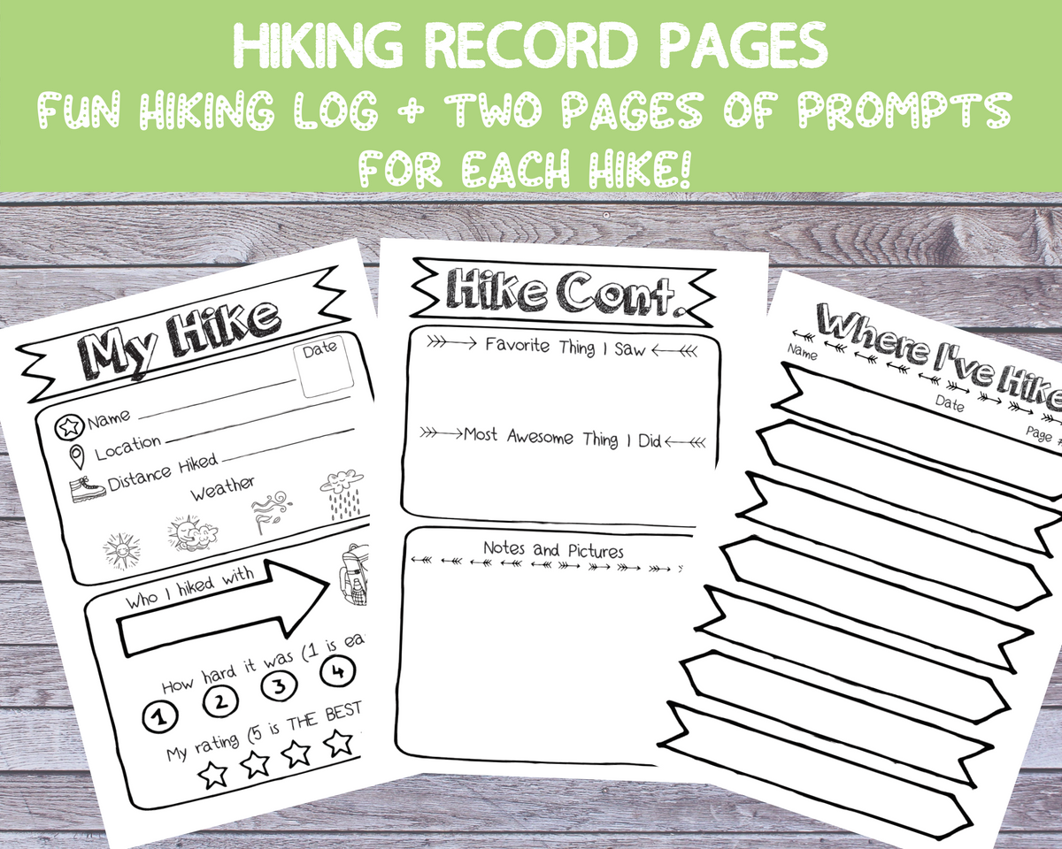 Printable Kids Hiking Journal with Hiking Trail Games, Scavenger Hunts ...